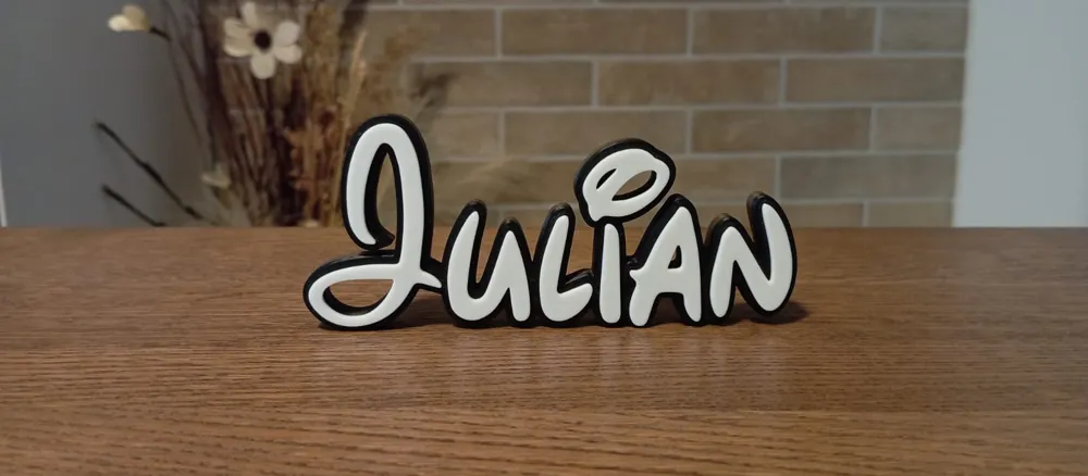 Disney Name Sign Julian Kid Room Wall Decor Tag by Fabbiotto MakerWorld ...