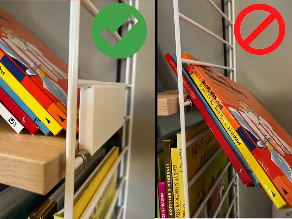 String bookshelf stopper by Singdell - MakerWorld