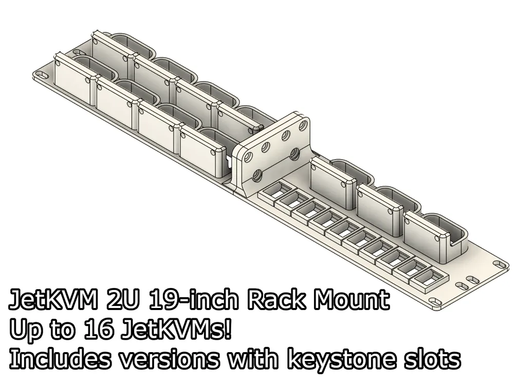 JetKVM 2U 19-inch rack mount by Mauker MakerWorld: Download Free 3D Models