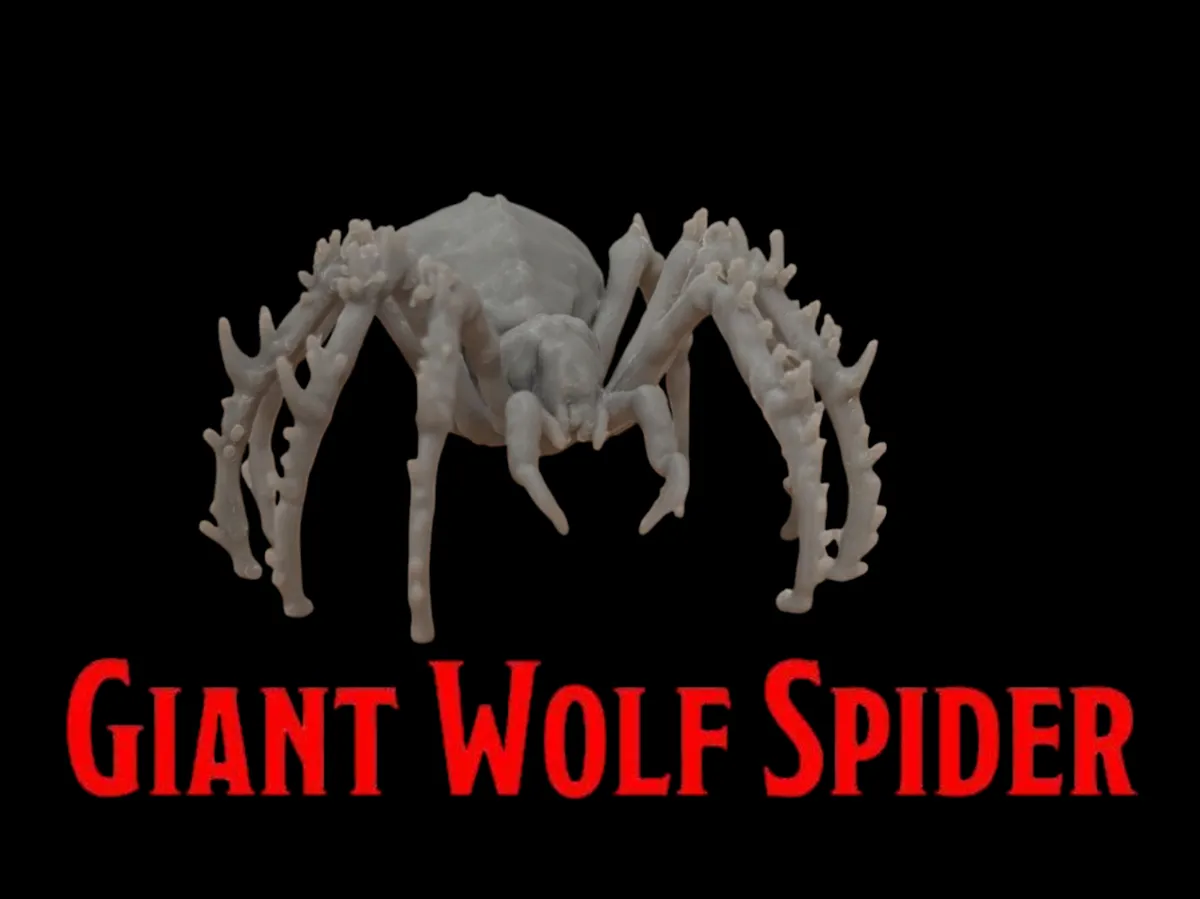 DnD Giant Wolf Spider Miniature - Free 3D Print Model - MakerWorld