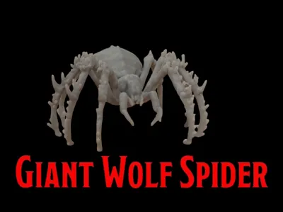 DnD Giant Wolf Spider Miniature - Free 3D Print Model - MakerWorld