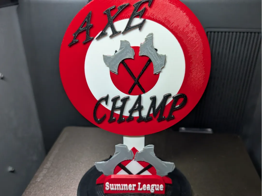 Axe Throwing Trophy Customizable - Free 3D Print Model - MakerWorld