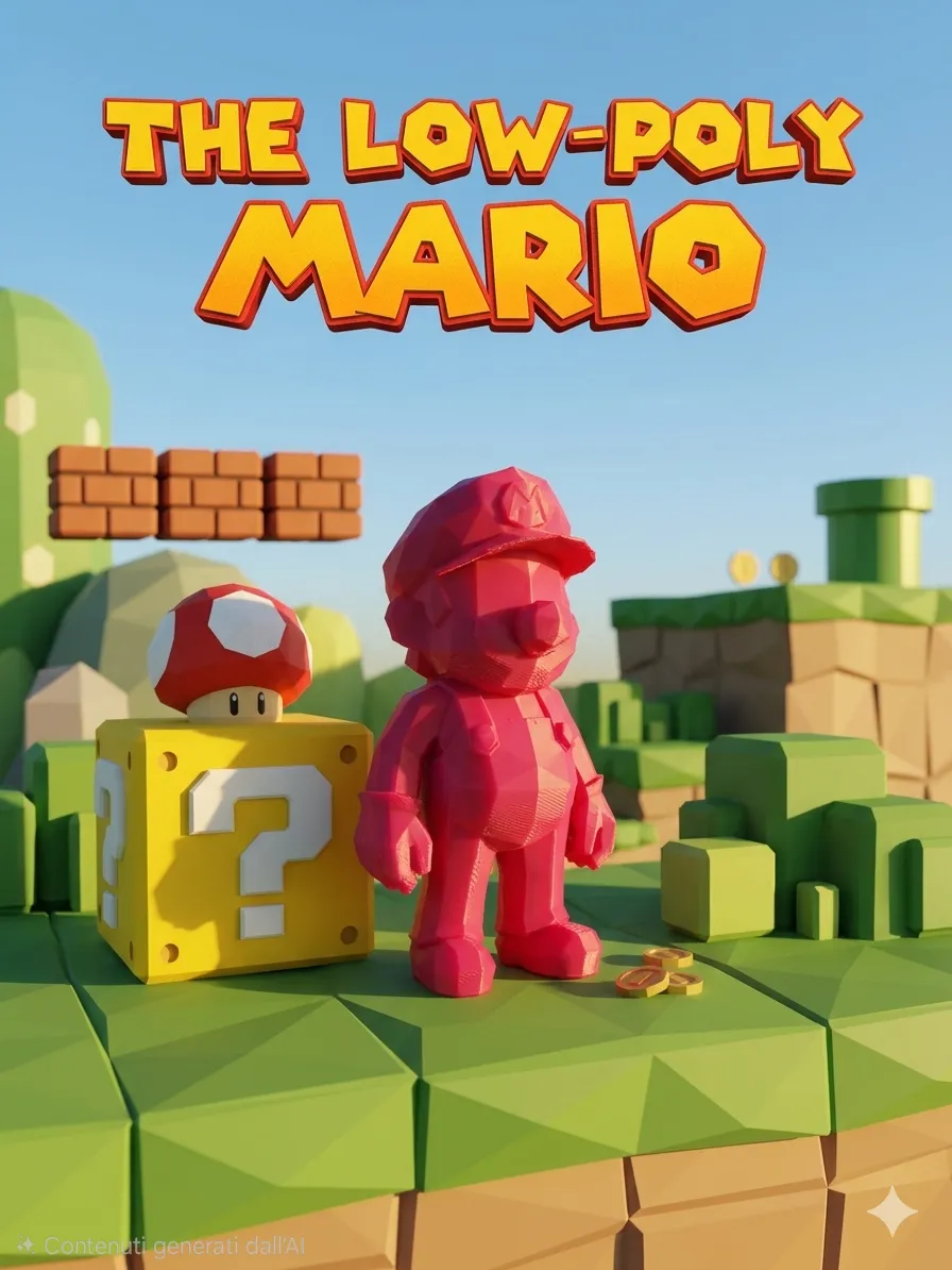 Low Poly Mario Stylized Statue Minimal 3D Print - Free 3D Print Model ...