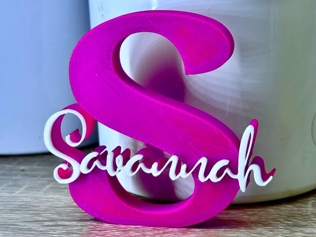 SAVANNAH name sign ornament nameplate initial - Free 3D Print Model ...