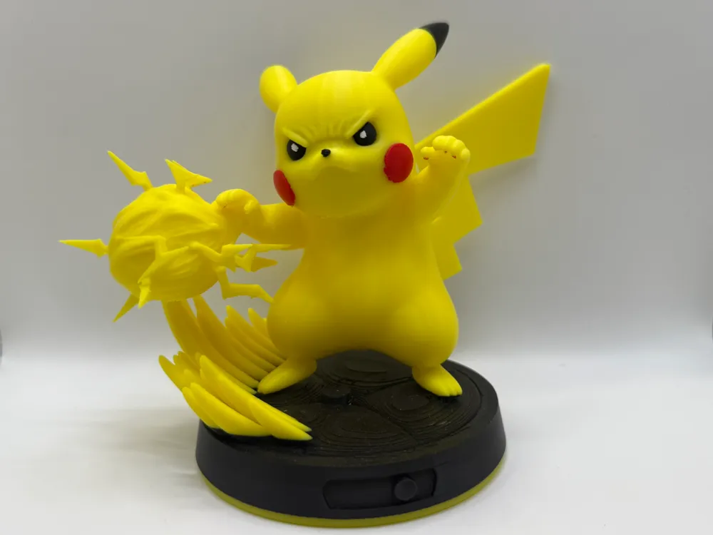 Angry Pikachu launching a thunderbolt - Free 3D Print Model - MakerWorld