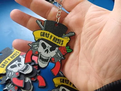 guns & roses metal band rock keychain by Dani3DGo MakerWorld: Download ...