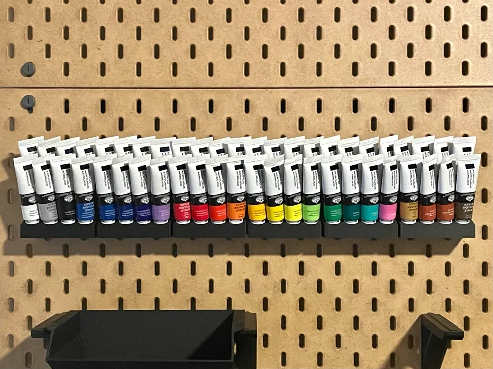 IKEA Skadis Acrylic Paint Tube Rack / Shelf by Chase Curtis - MakerWorld