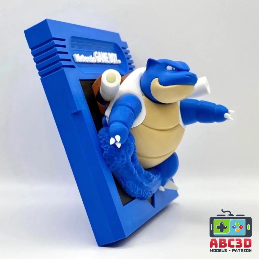 Pokemon Blue Blastoise Game Boy Nintendo Cartridge by ABC3D - MakerWorld