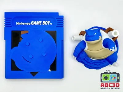 Pokemon Blue Blastoise Game Boy Nintendo Cartridge by ABC3D - MakerWorld