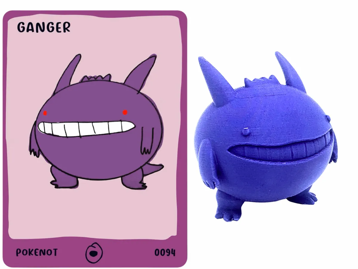 Ganger / Gengar Pokenot Card Figure - Free 3D Print Model - MakerWorld