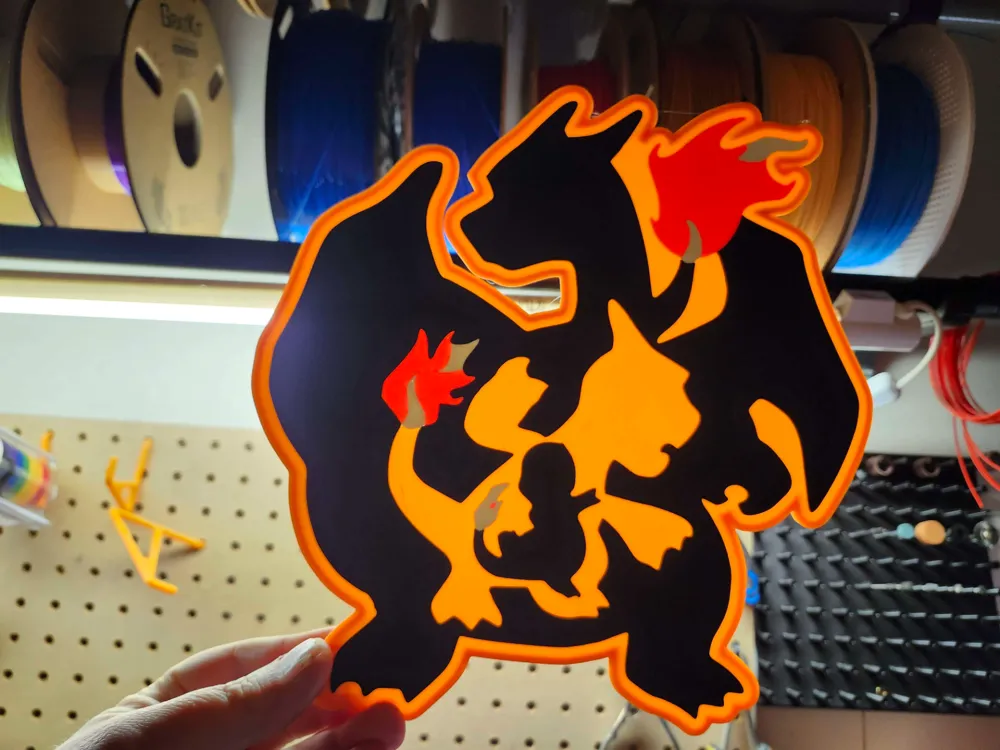 Charmander, Charmeleon, Charizard Evolve Light Box by Tri-3D - MakerWorld