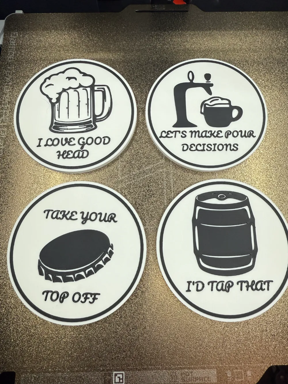 FUNNY BEER DRINKING COASTER SET - Free 3D Print Model - MakerWorld