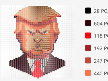 Donald Trump Pixel Art - Free 3D Print Model - MakerWorld