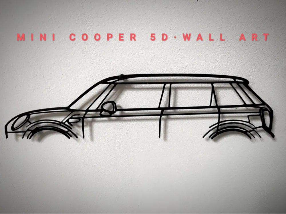 MINI COOPER 5D WALL ART SILHOUETTE by SnailPrint - MakerWorld