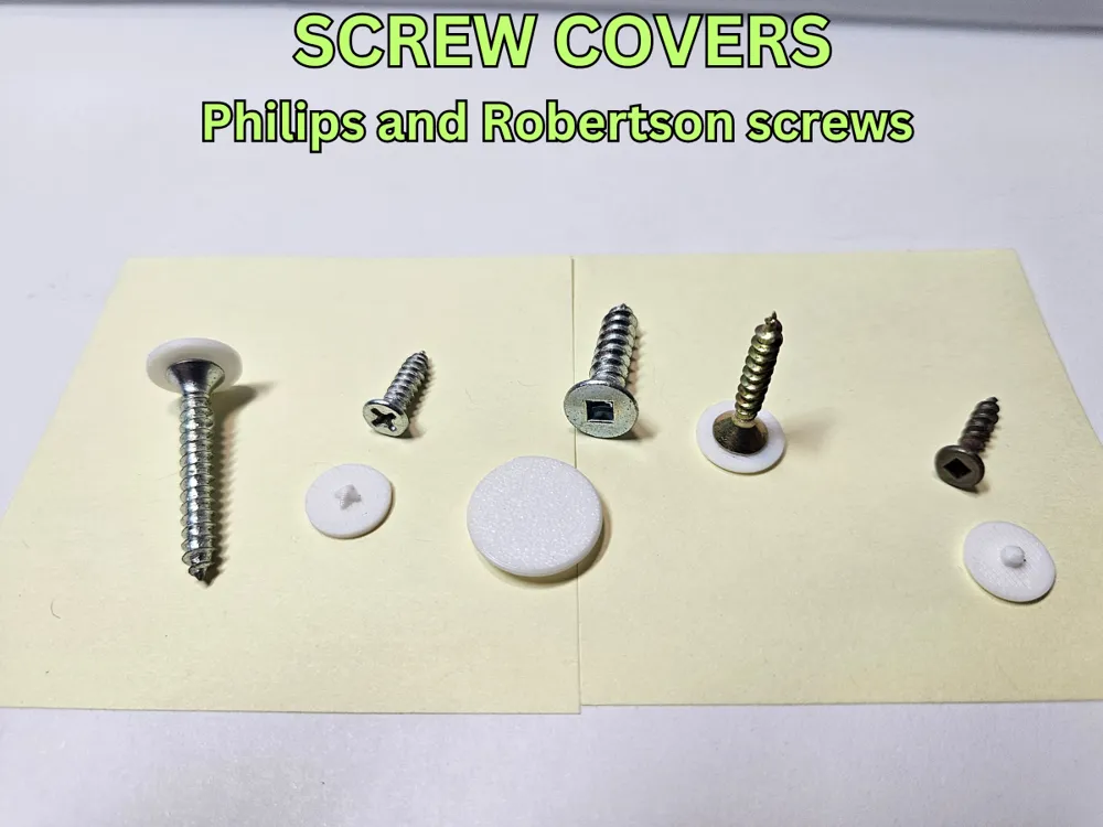 Phillips and Robertson screw covers - caps - Free 3D Print Model ...