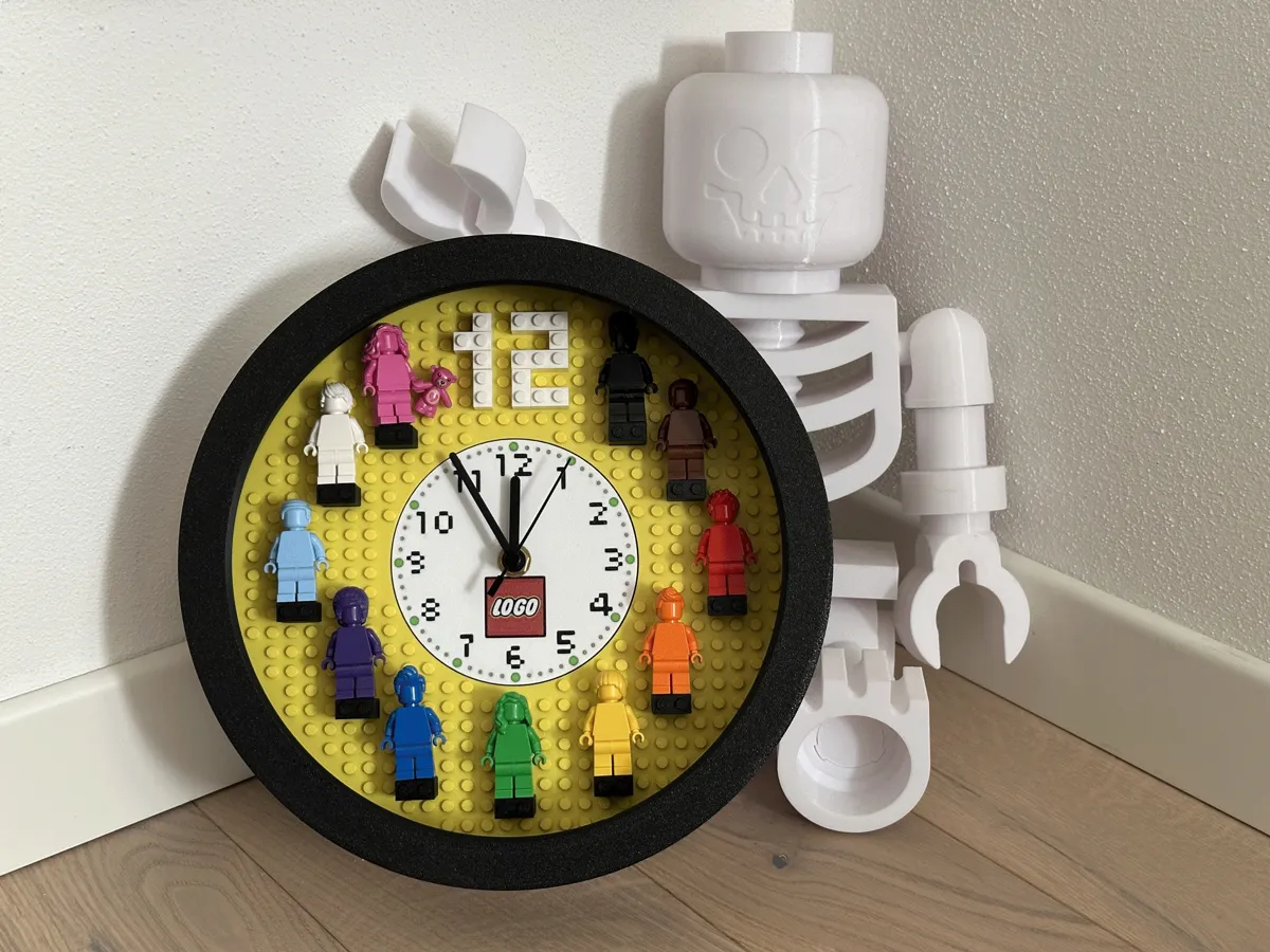 Brick Clock + Rechargeable LED Option! - Free 3D Print Model - MakerWorld