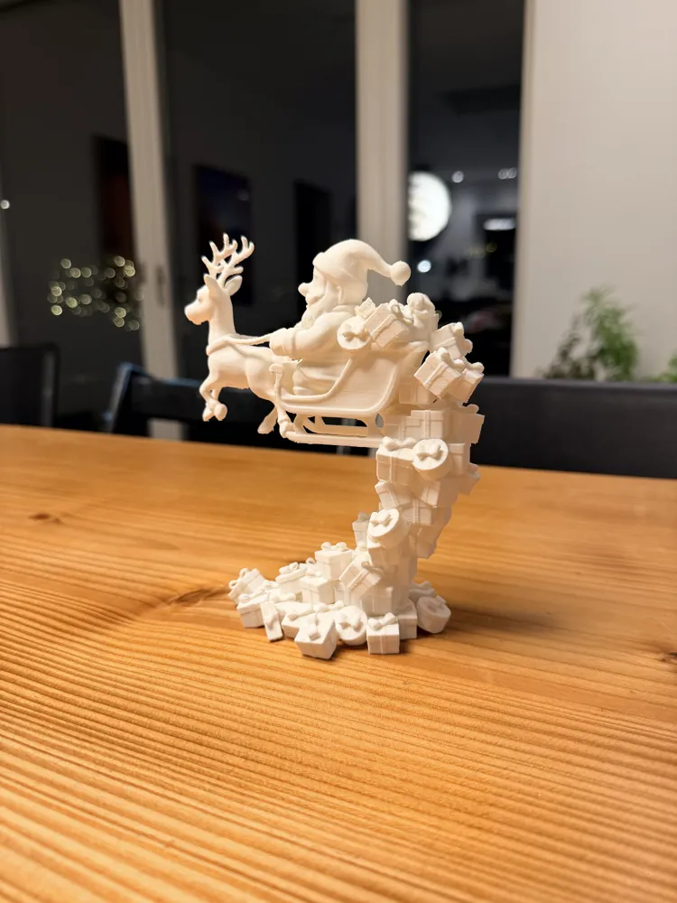 Flying Santa Gift Tower - Christmas Decor - Free 3D Print Model ...