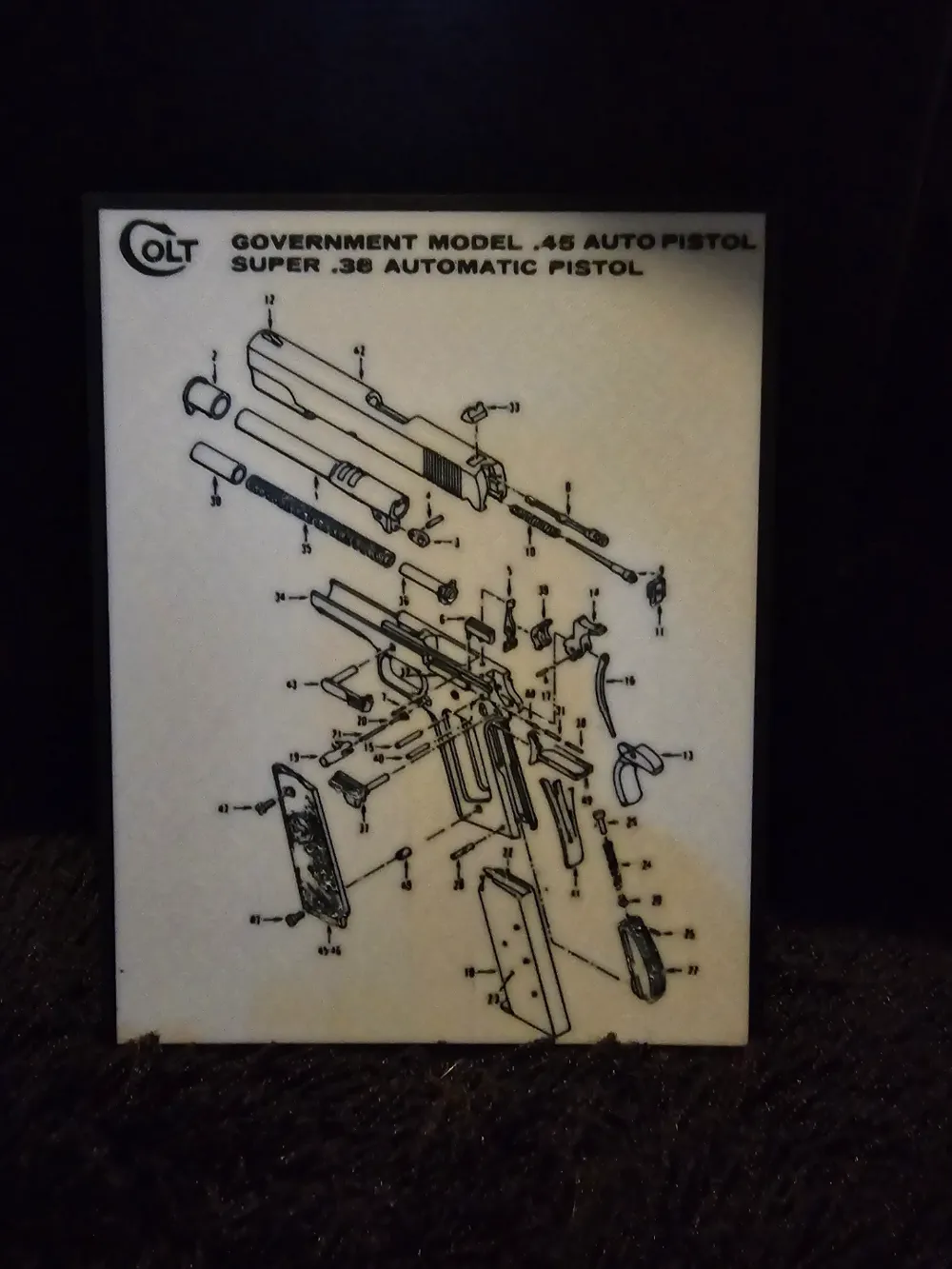 Colt 1911 schematic art by TB3DMakerWorld: Download Free 3D Models