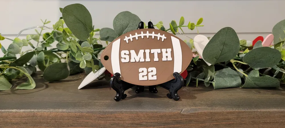 Football Bag Tag/Keychain - Free 3D Print Model - MakerWorld