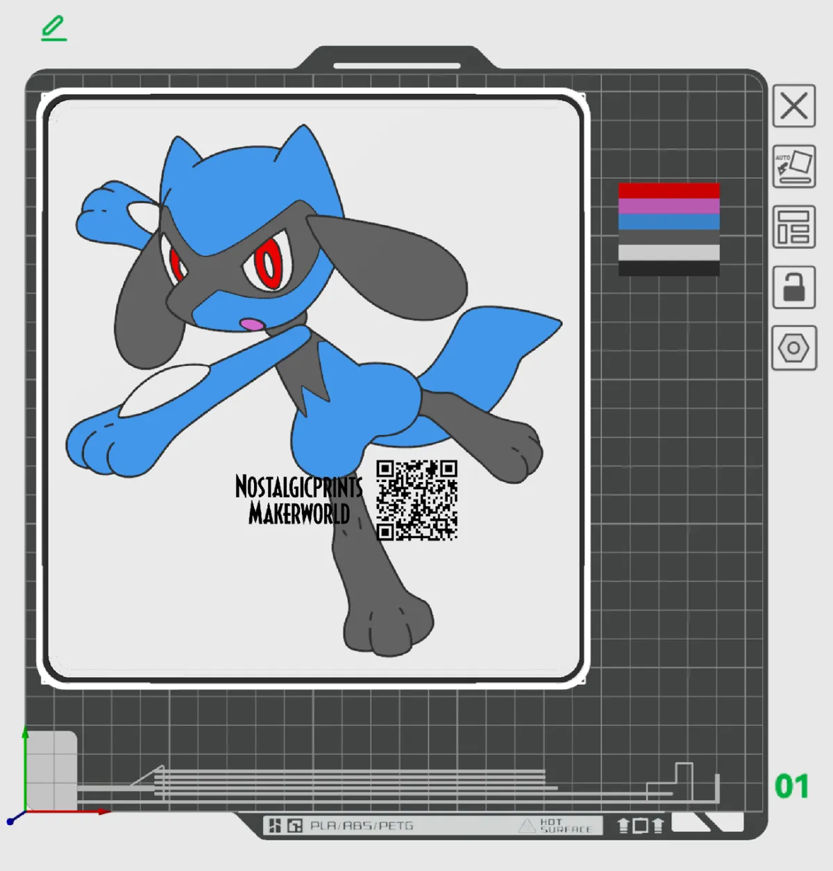 Riolu #447 Leuchtkasten (Ams Ready) von Nostalgicprints MakerWorld ...