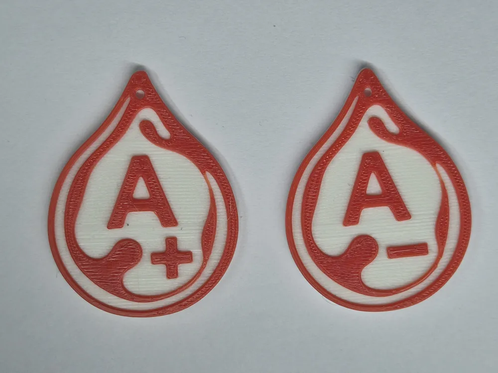 Blood Type Drop Keychain - Free 3D Print Model - MakerWorld