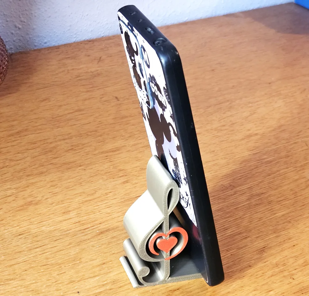 Treble clef phone stand holder - Free 3D Print Model - MakerWorld
