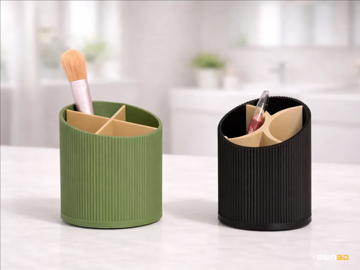 parametric bath & desk organizer - round - Free 3D Print Model - MakerWorld