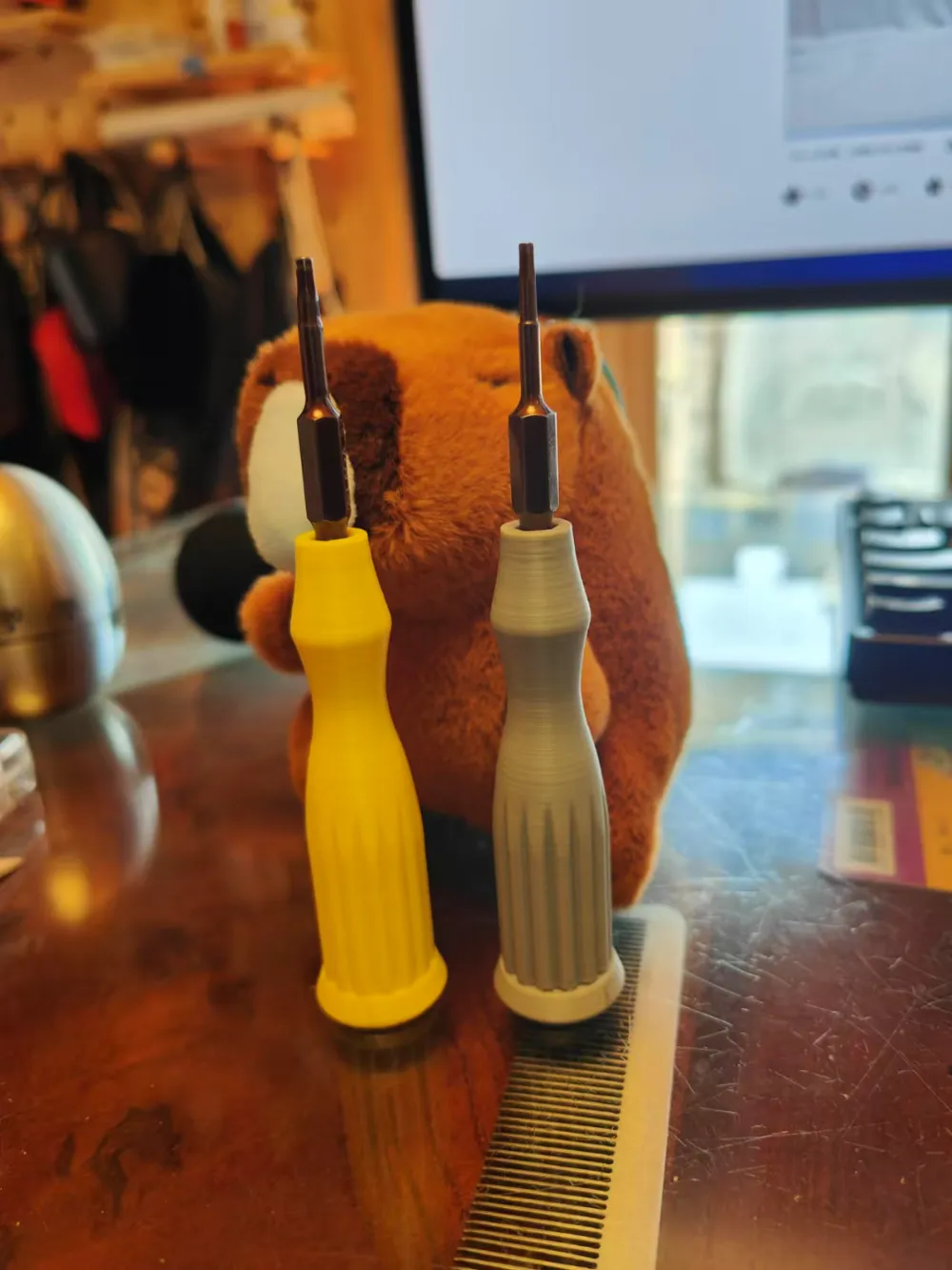 Self-standing EDC hexagonal screwdriver, 6.35mm bottom rotatable ...