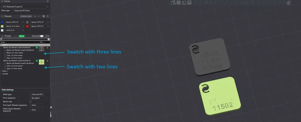 Bambu Filament Swatch with customizable text by Edison MakerWorld ...