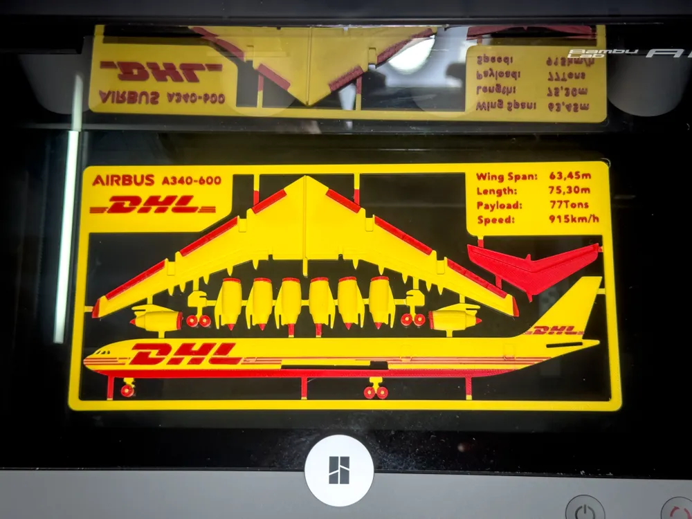 DHL Cargo Plane kit card (Airbus A340-600) by pbbence1994 MakerWorld ...