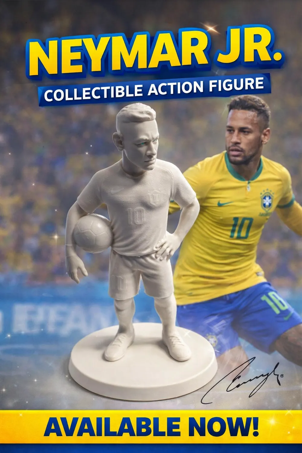 Action Figure of Neymar Jr - Free 3D Print Model - MakerWorld