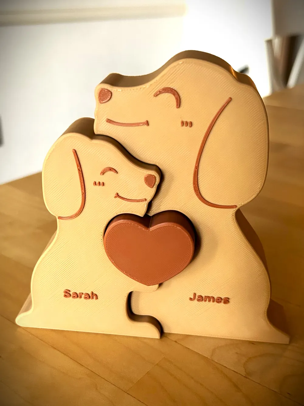 Puzzle famille de chiens, 2-5 noms personnalisés Saint-Valentin ...