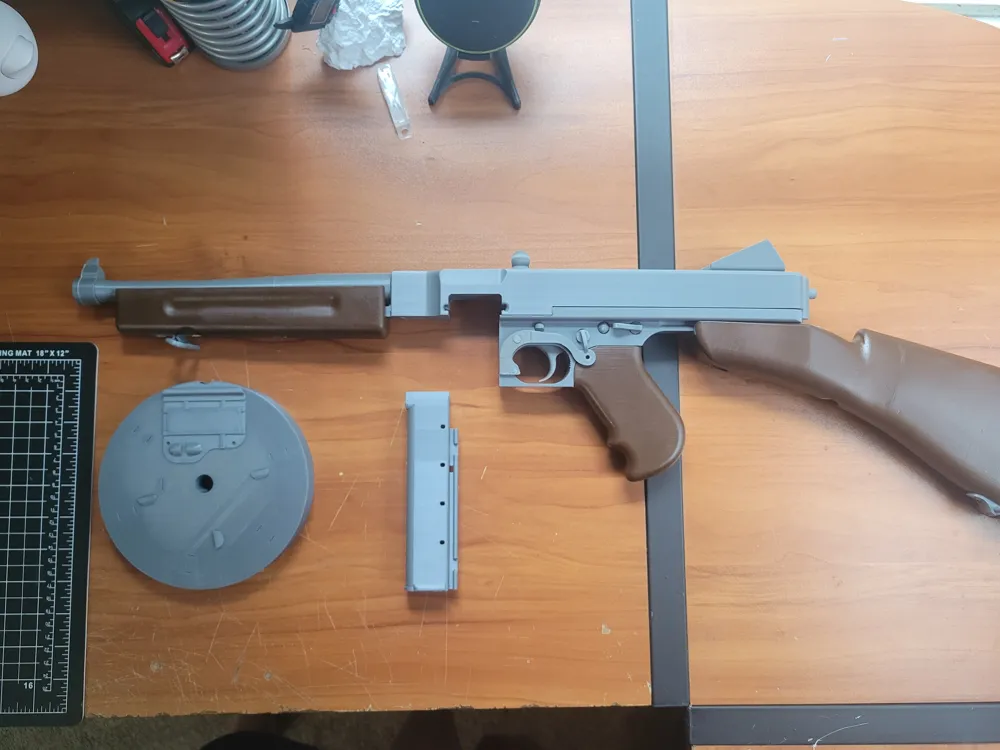 Thompson sub machine gun Remixed by ricks_prints MakerWorld: Download ...