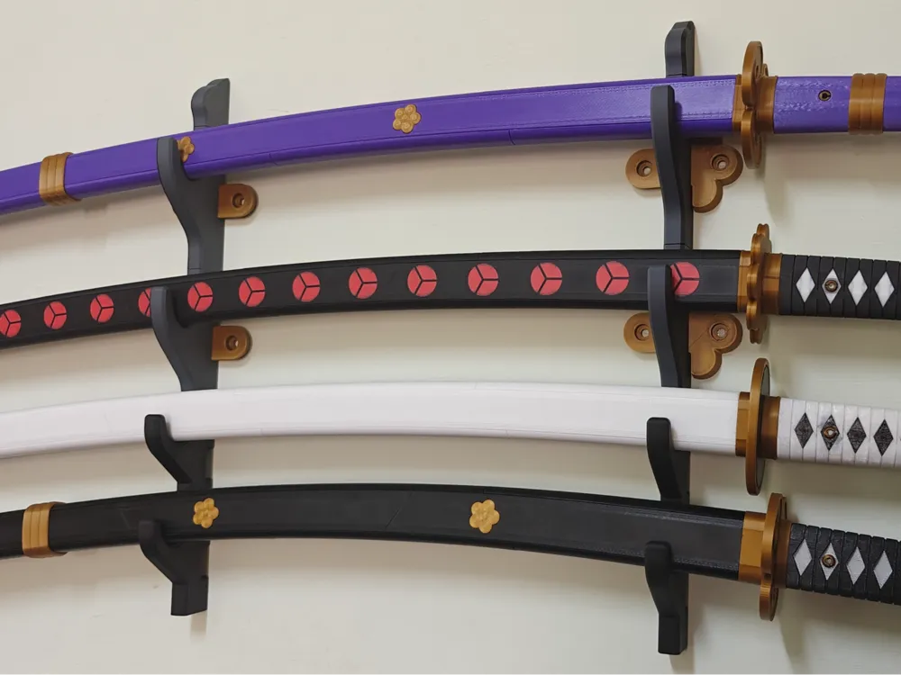 Stackable Katana wall mount Sword holder - Free 3D Print Model - MakerWorld