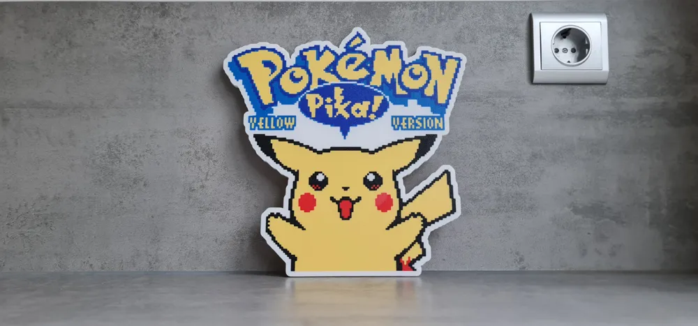Pokemon Yellow version title screen - Free 3D Print Model - MakerWorld