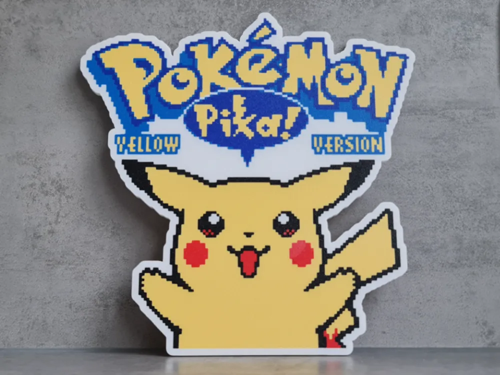 Pokemon Yellow version title screen - Free 3D Print Model - MakerWorld