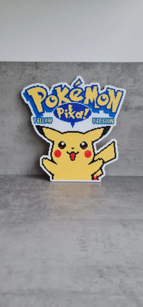 Pokemon Yellow version title screen - Free 3D Print Model - MakerWorld