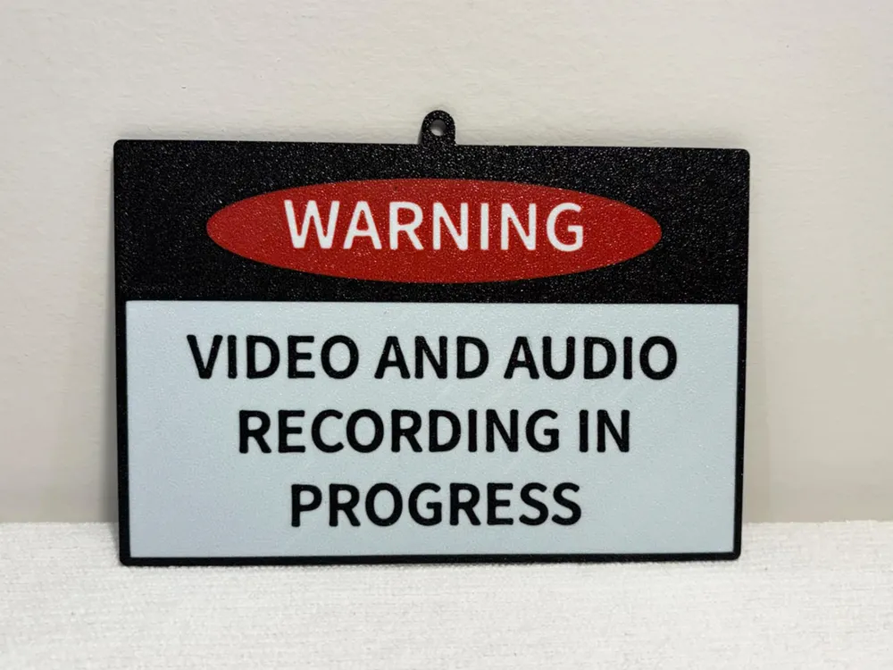 Warning sign video and audio recording in progress by MKONAPELSKY ...