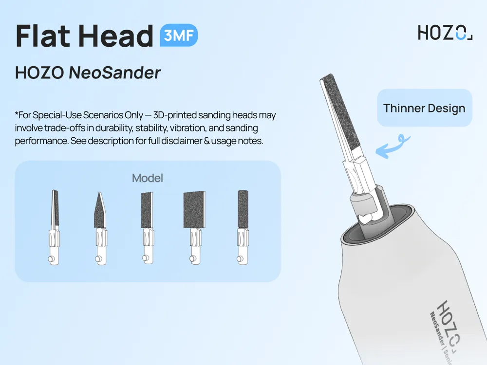 HOZO NeoSander Flat Sanding Head ×5 - Free 3D Print Model - MakerWorld