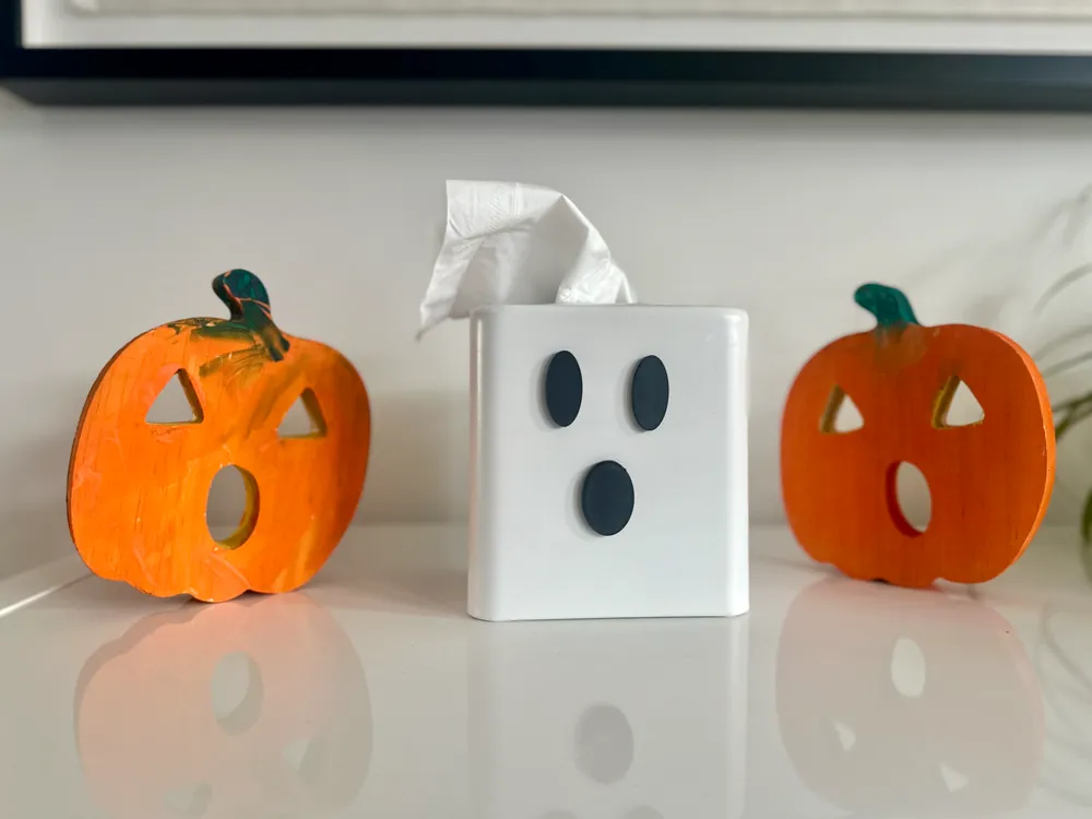 Halloween Tissue Box with Jack O Lantern Faces Remixed by maxman - MakerWorld