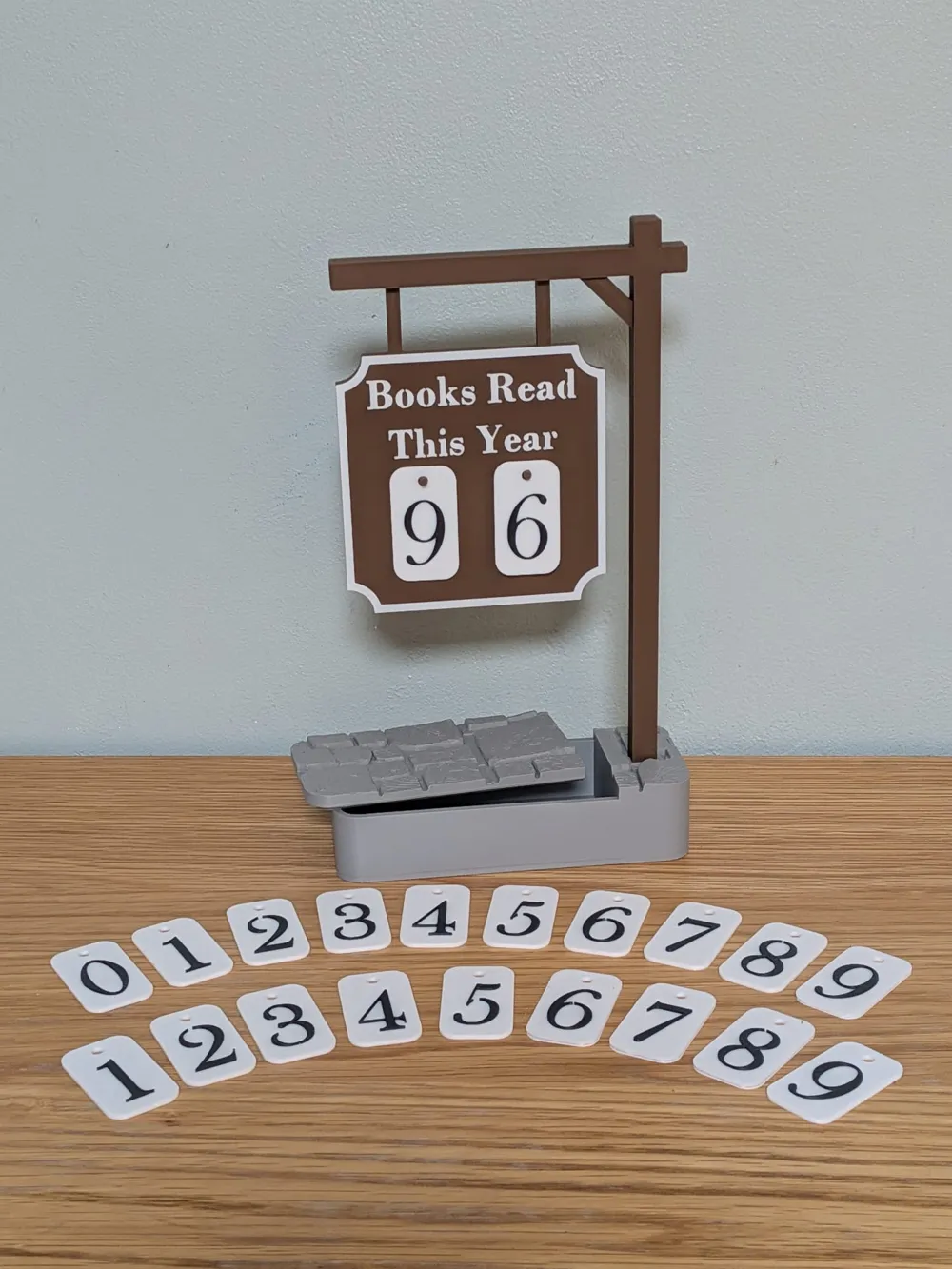 Books Read This Year - Hanging Sign Post - Free 3D Print Model - MakerWorld