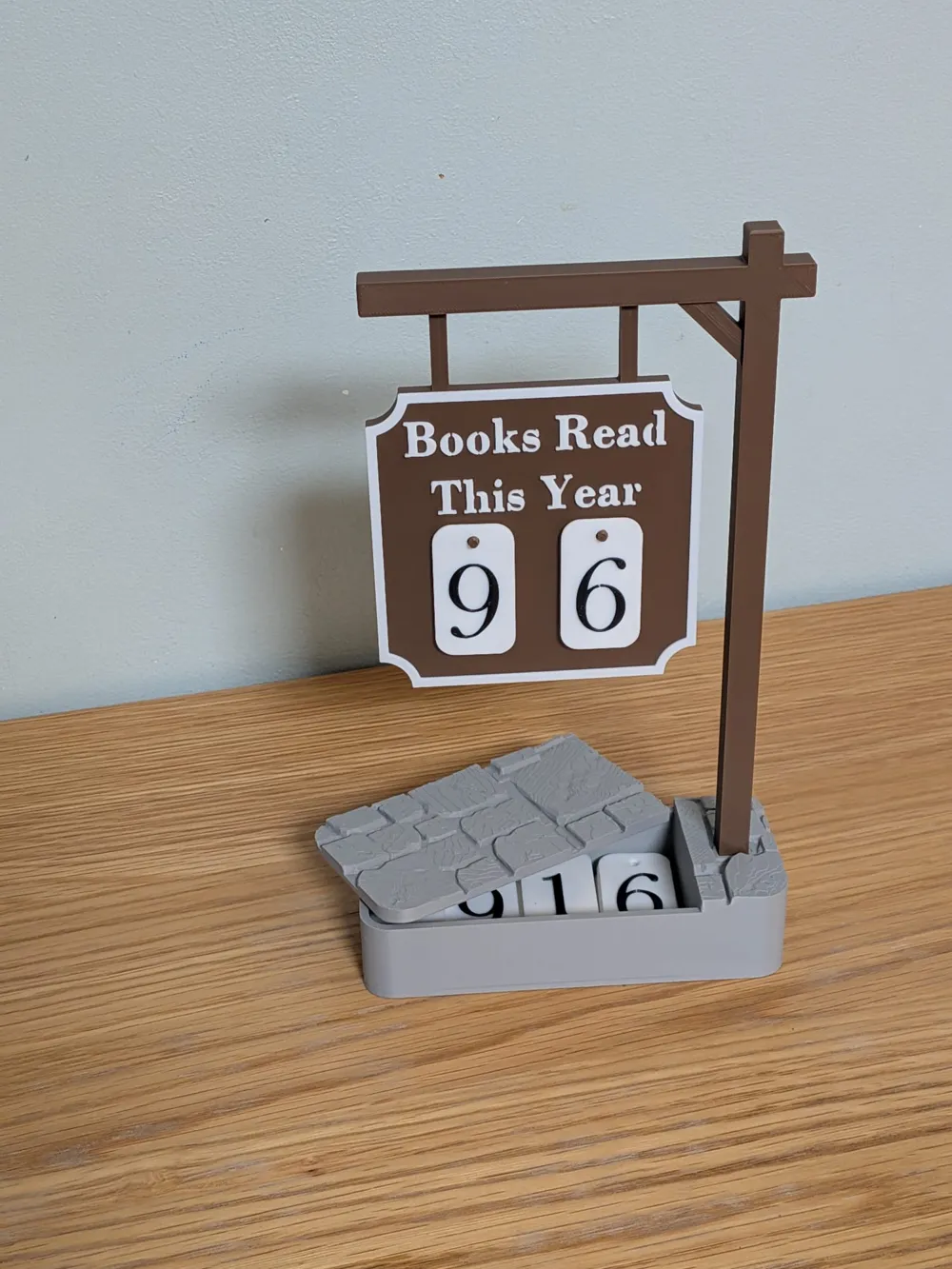 Books Read This Year - Hanging Sign Post - Free 3D Print Model - MakerWorld
