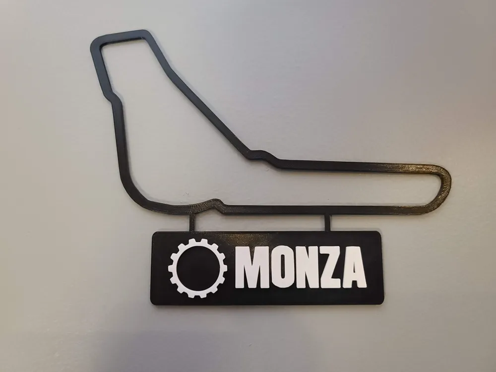Monza Track Map with Nameplate Wall Art by dakjones82 - MakerWorld