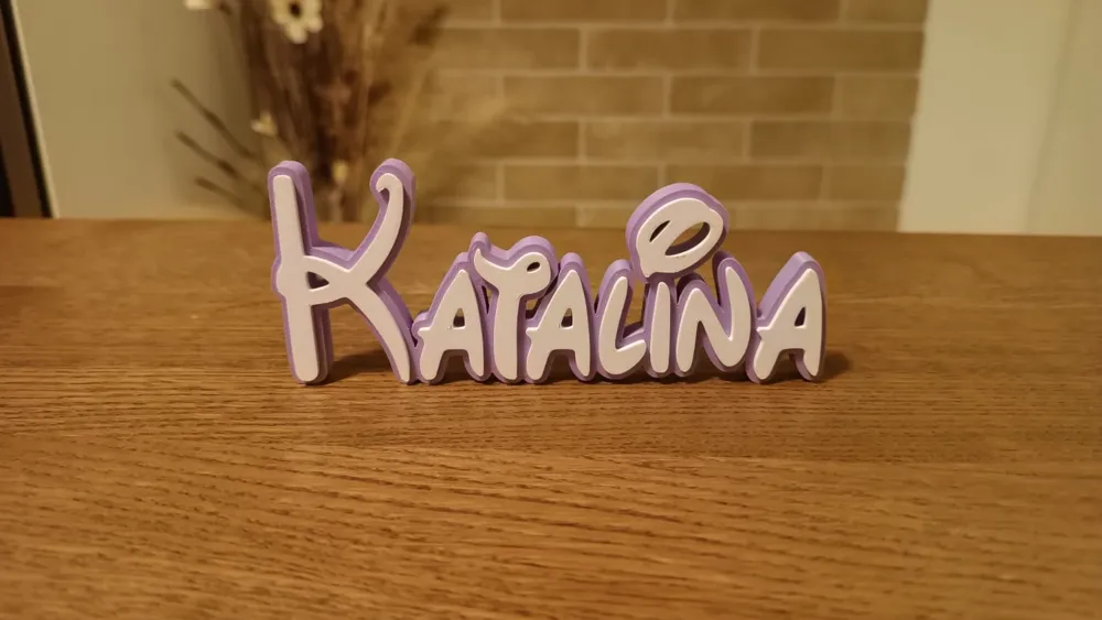 Disney Name Sign Katalina Kid Room Wall Decor Tag - Free 3D Print Model ...