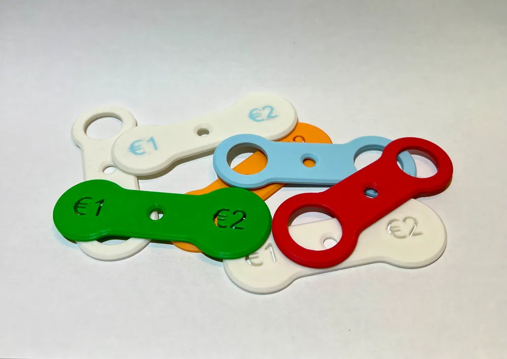 Multi Coin Cart Key / Trolley Key (Removable) by 3D Accessory - MakerWorld