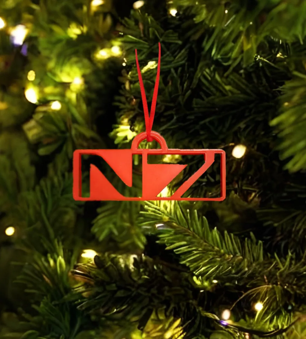 Mass Effect N7 Cutout Christmas Tree Ornament by armaron808 - MakerWorld