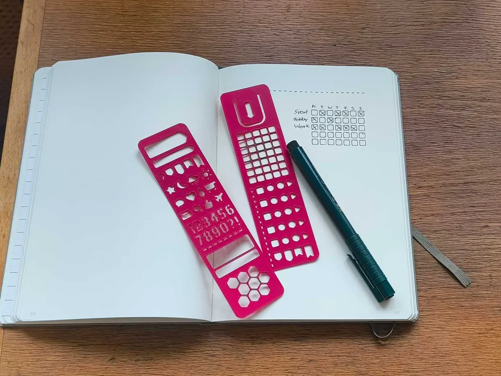Bookmark Size Bullet journal Stencil - Set of 3 by samulski MakerWorld ...