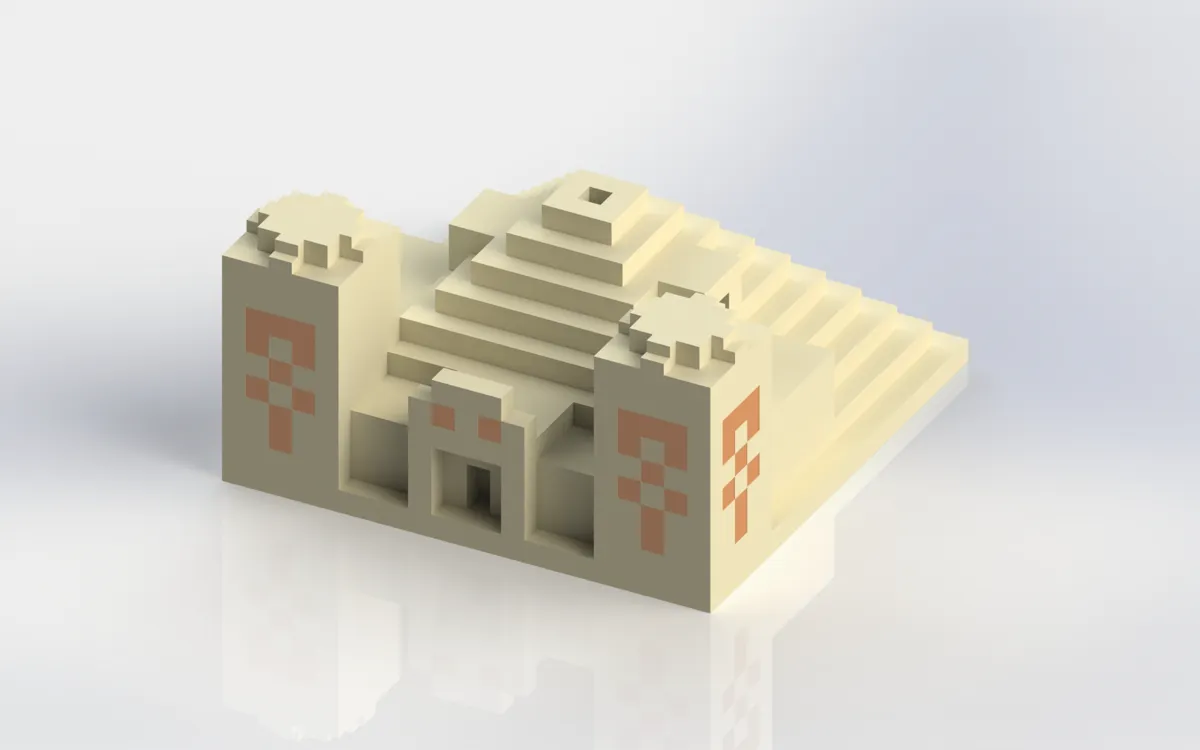 Desert Pyramid of Minecraft 沙漠神殿 - Free 3D Print Model - MakerWorld