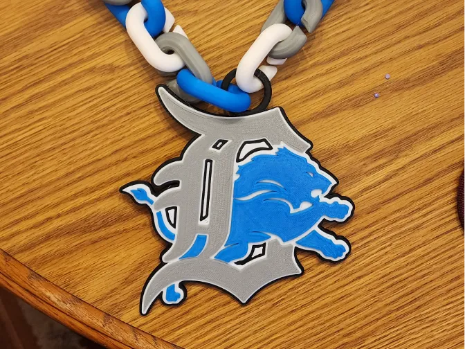 Detroit Lions Sports Chain by Wallace3D MakerWorld: Download Free 3D Models