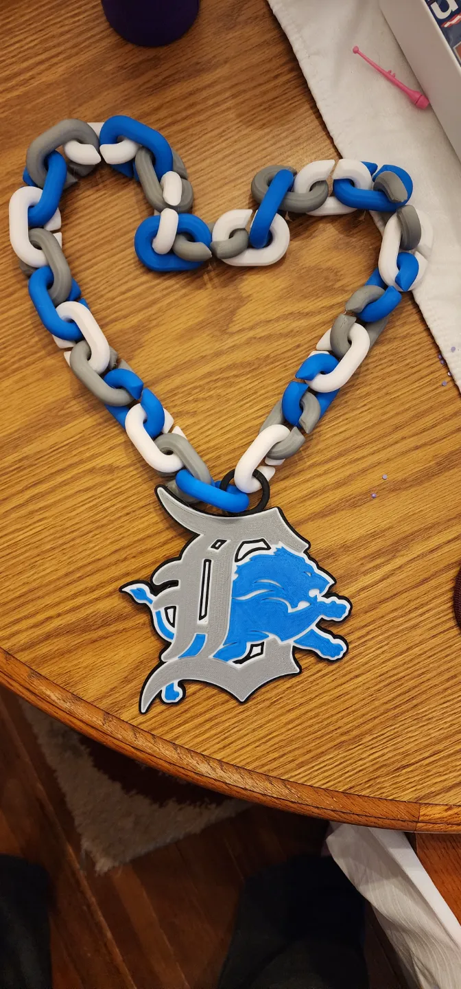 Detroit Lions Sports Chain by Wallace3D - MakerWorld